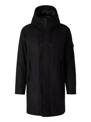 Herno Long Coat With High Collar - Black