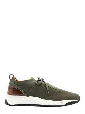 Santoni Panelled Lace-up Sneakers - Green
