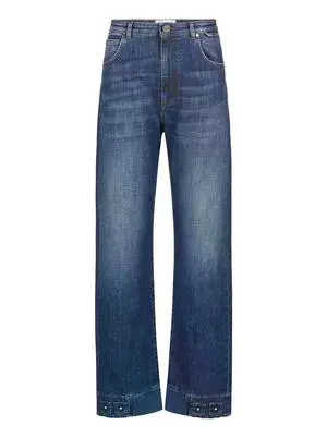 Iceberg Embellished Five-pocket Jeans - Blue
