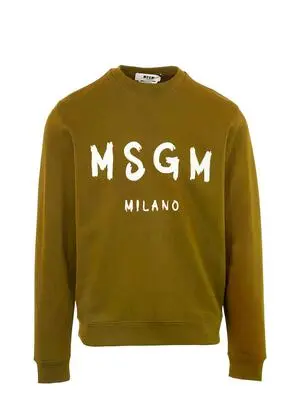 MSGM Logo-print Sweatshirt - Brown