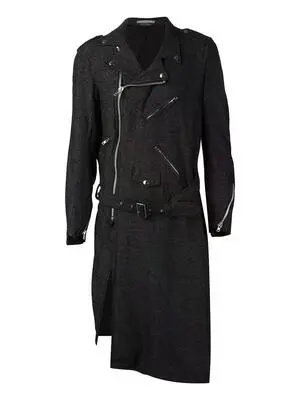 Comme Des Garçons Belted Biker Coat - Black