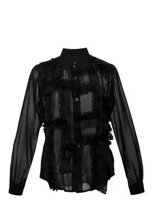 Comme Des Garçons Ruffle Detail Shirt - Black