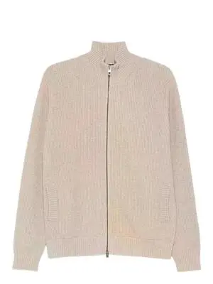 ROBERTO COLLINA Ribbed Cardigan - Neutrals