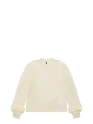 Noir Kei Ninomiya Ruffled-sleeve Sweatshirt - Neutrals