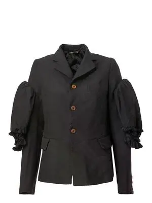 Comme Des Garçons Ruffle Sleeve Blazer - Black