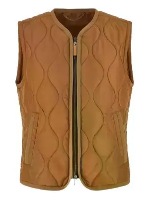 Canali Quilted Zip-up Gilet - Brown