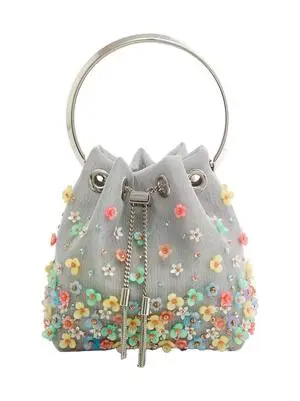 JIMMY CHOO Embroidered Floral Mini Bag - Grey