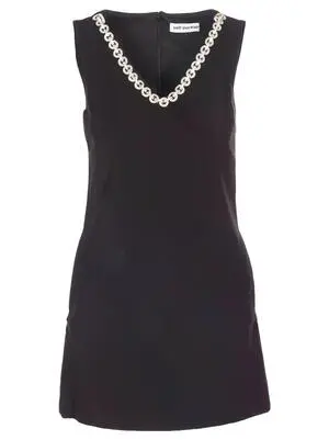 SELF-PORTRAIT Crystal-embellished Mini Dress - Black