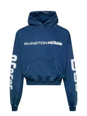 RRR123 Logo-print Hoodie - Blue
