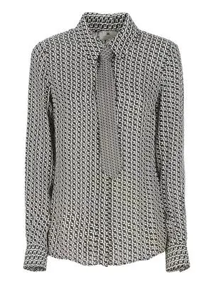 Elisabetta Franchi Patterned Tie Shirt - White