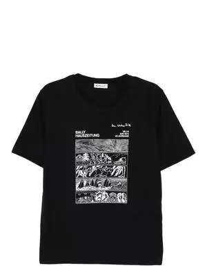 Bally Graphic-print Cotton T-shirt - Black