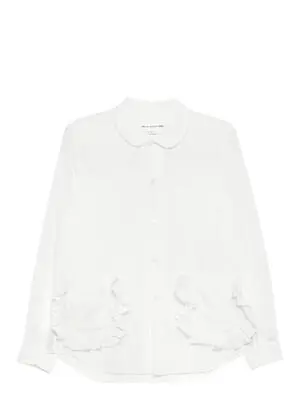 Comme Des Garçons Ruffled-pocket Shirt - White