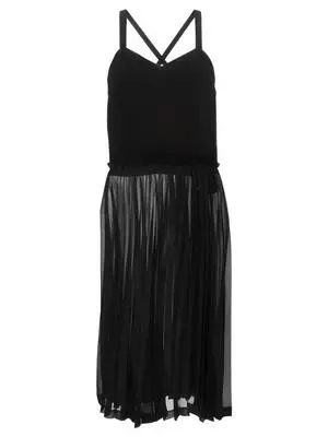 Comme Des Garçons Sheer Pleated Dress - Black