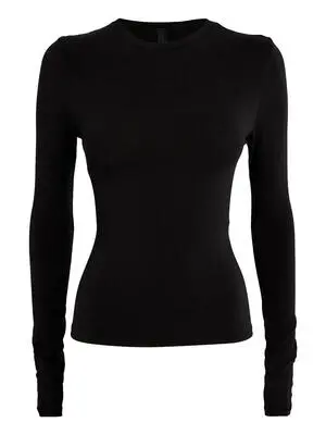 SKIMS Cotton Jersey Long-sleeved T-shirt - Black