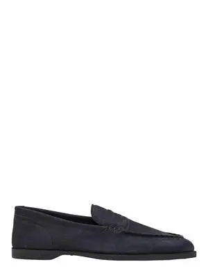 John Lobb Pace Nubuck Leather Penny Loafers Midnight