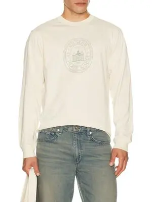 MUSEUM OF PEACE & QUIET Retreat Center Long Sleeve Shirt In White - Bone