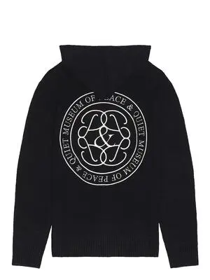 MUSEUM OF PEACE & QUIET Symbol Mohair Zip-up Hoodie - Navy
