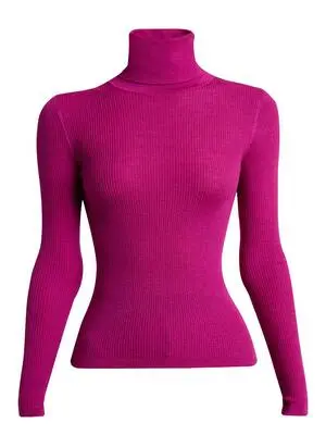 Saint Laurent Cashmere-wool Ribbed Turtleneck Sweater - Rose