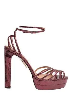 AQUAZZURA 130mm Platform Sandals - Wine