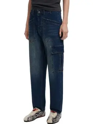 Desigual Tapered Utility Jeans - Dark Blue