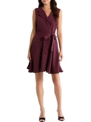 Halogen Topstitch Detail Sleeveless Dress - Merlot