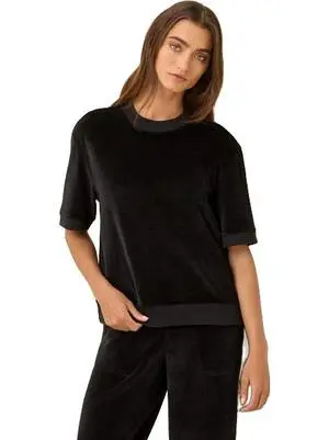 PACT Organic Cotton Velour Sweatshirt Tee - Black