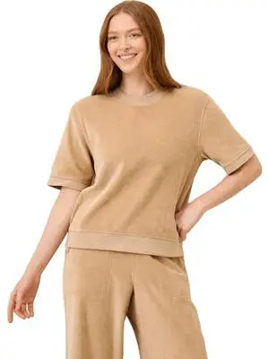 PACT Organic Cotton Velour Sweatshirt Tee - Sesame