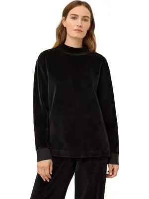 PACT Organic Cotton Pure Velour Cozy Pullover - Black