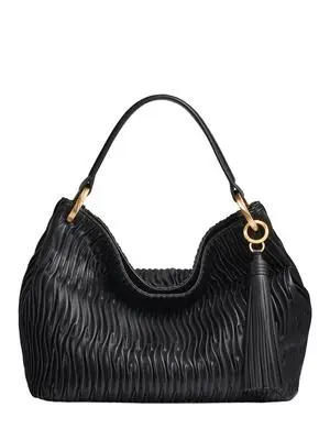 Donna Karan New York Glenwood Pleated Shoulder Bag - Black/gold