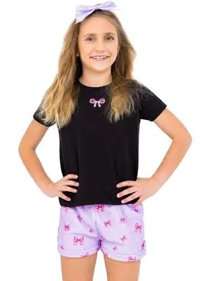 PREPPY GOOSE Plush Loungewear Shorts - Lavender