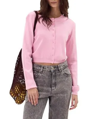 Deluc Clark Crop Cardigan - Pink