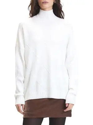 Deluc Textured Mock Neck Sweater - Ecru
