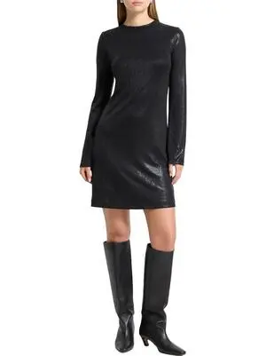 MARCELLA Adya Metallic Mini Dress - Black Shiny
