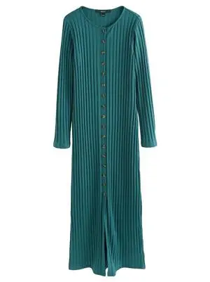 NEXT Long Sleeve Rib Knit Dress - Blue