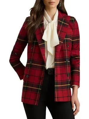 Ralph Lauren Tartan Wool-blend Blazer - Red/black/yellow Multi