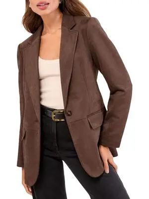 LIPSY Faux Suede Blazer - Brown