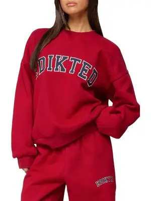EDIKTED Logo Cotton-blend Sweatshirt - Red