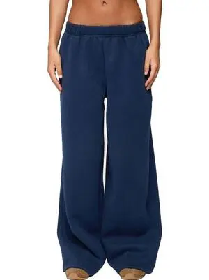EDIKTED Straight Leg Pants - Navy