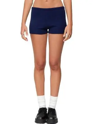 EDIKTED Arianna Knit Shorts - Navy