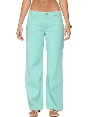 EDIKTED Roman Slouchy Wide Leg Jeans - Aqua