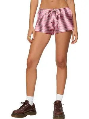 EDIKTED Striped Drawstring Shorts
