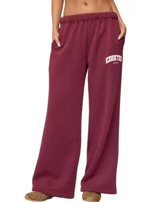 EDIKTED Relaxed Fit Sweatpants - Burgundy