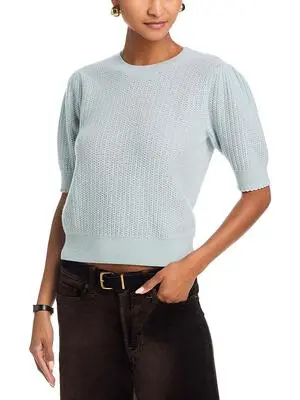 FRAME Pointelle Cashmere Sweater - Sky Blue