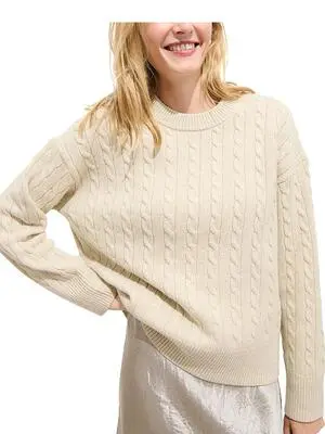 ALEX MILL Katherine Cable Knit Sweater - Wishbone