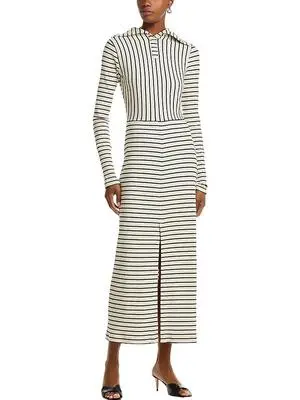 Proenza Schouler White Label Frances Striped Rib Dress - Ecru/black