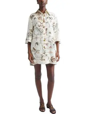 Zimmermann Treasure Print Linen Shirtdress - Treasure Island