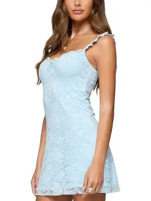 EDIKTED Lace Mini Dress - Light-blue