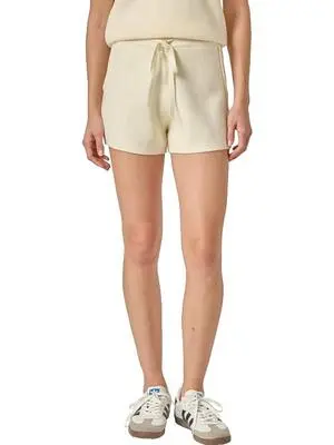 English Factory Tie Waist Knit Shorts - Cream