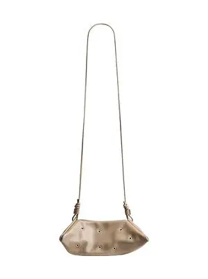 Altuzarra Origami Mini Eyelet Leather Crossbody - Tahini/silver