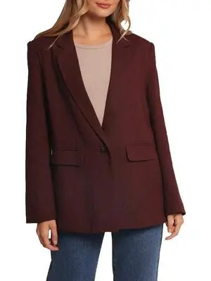 PETAL & PUP Oversized Blazer With Notched Lapels - Espresso